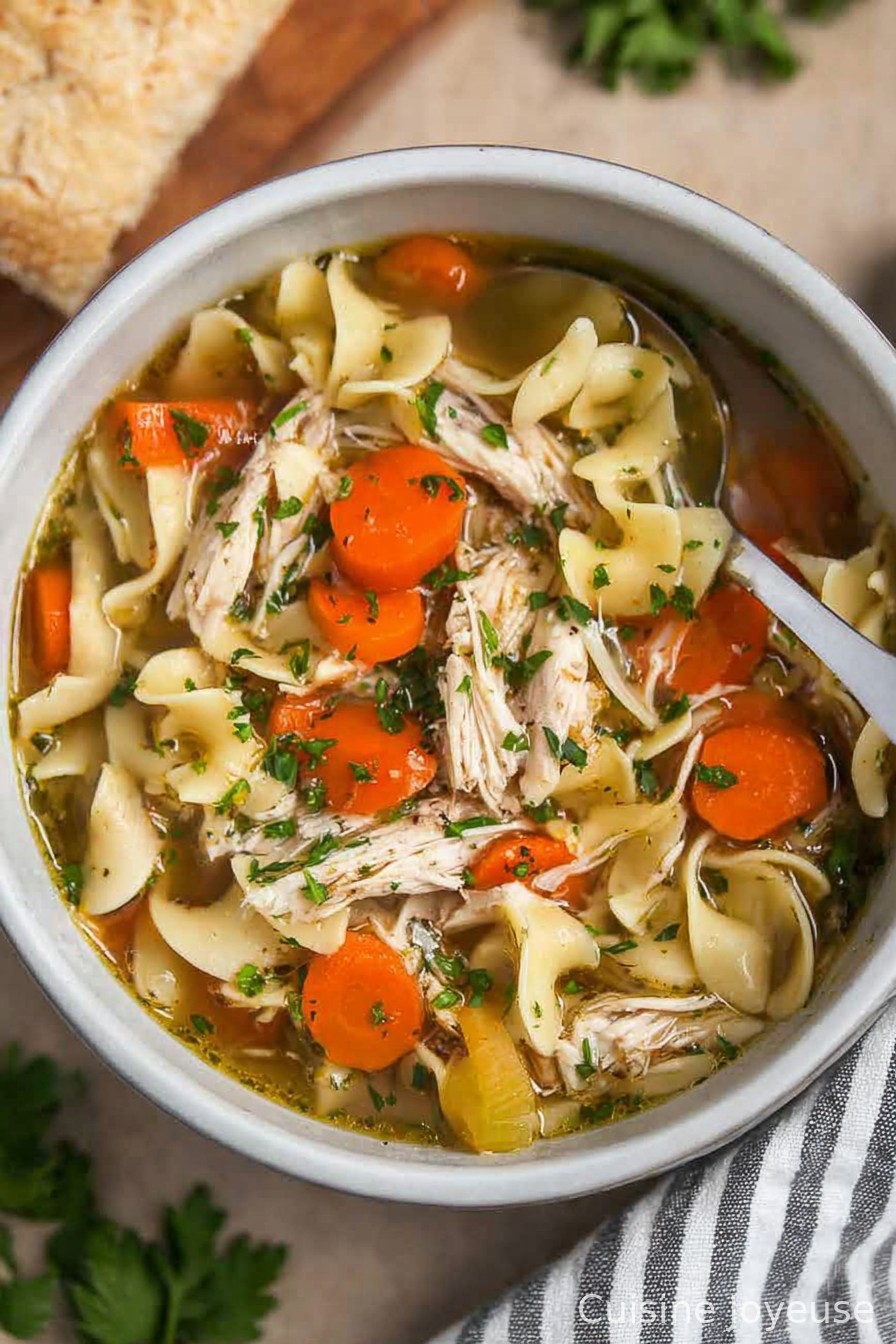 Easy Rotisserie Chicken Noodle Soup - Cuisine Joyeuse